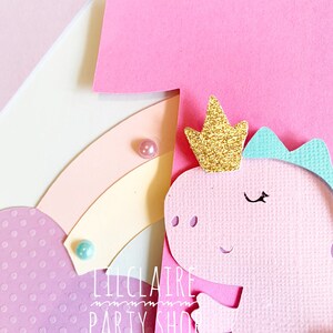 Princess Dinosaur Cake Topper, Girl Dinosaur Birthday, Pink Dinosaur, 3 ...