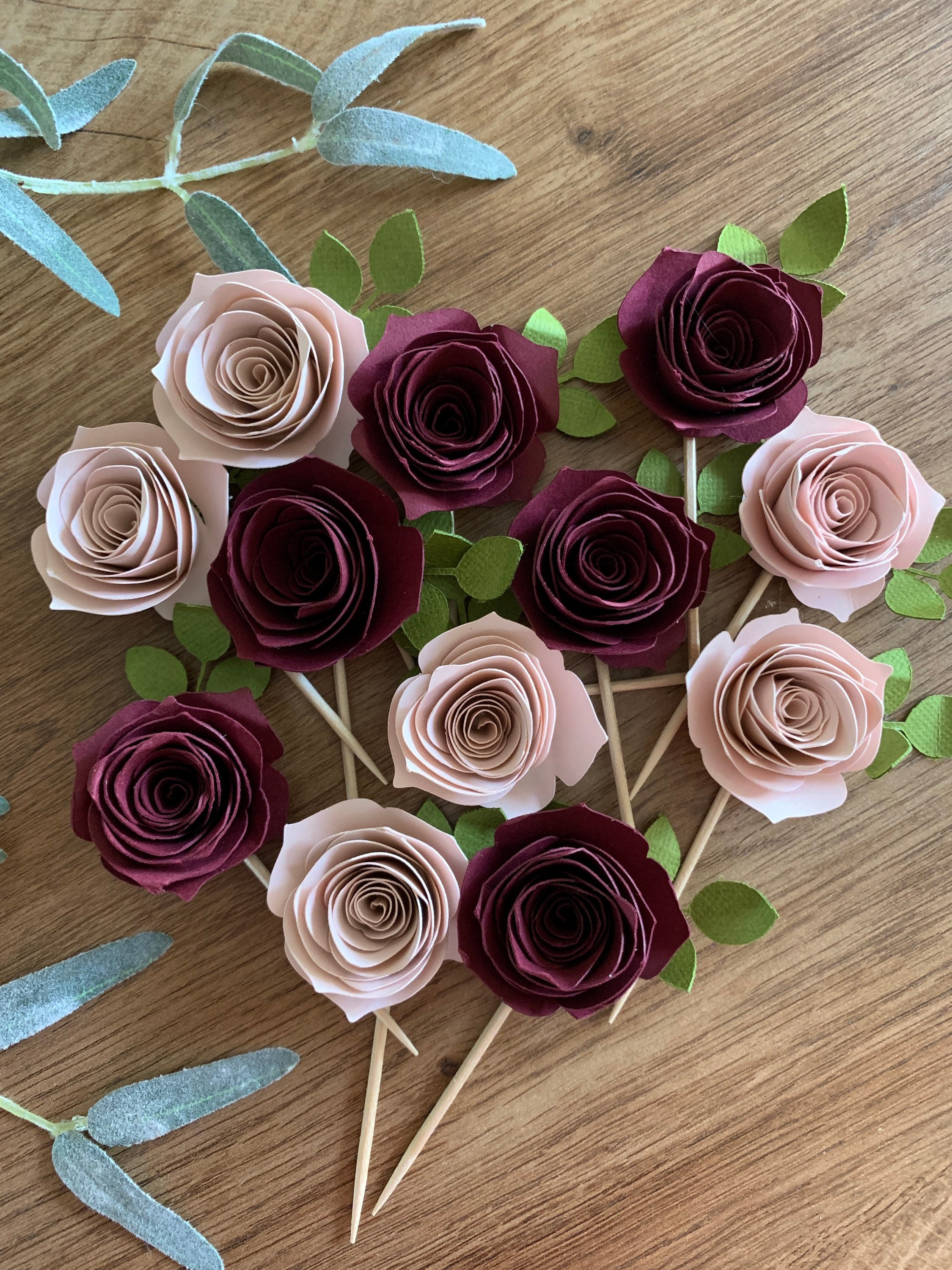 Floral Cupcake Topper Flower Cupcake Topper Boho Party Fist | Etsy