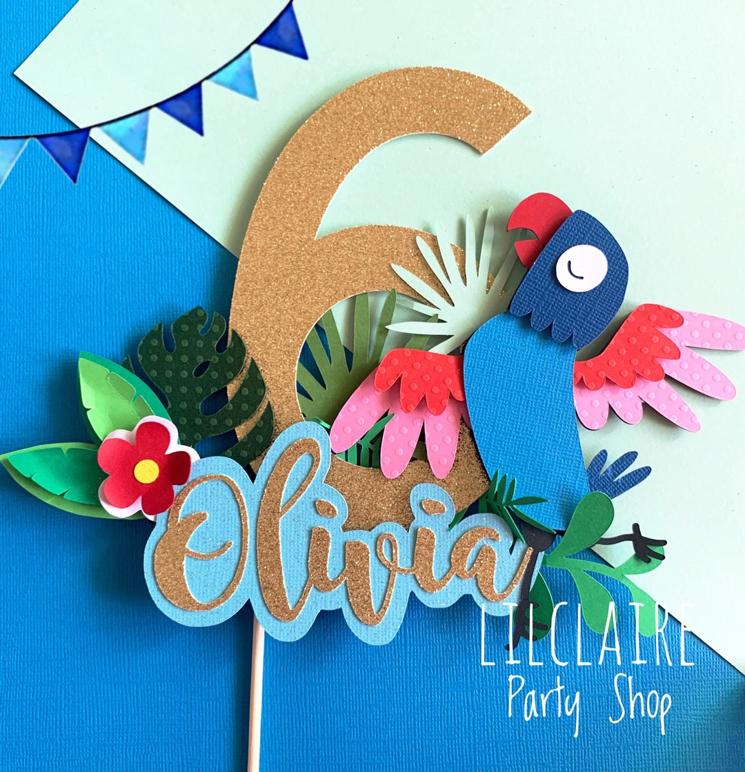 Parrot Cake Topper: Tropical Birthday Party Decoration - Etsy