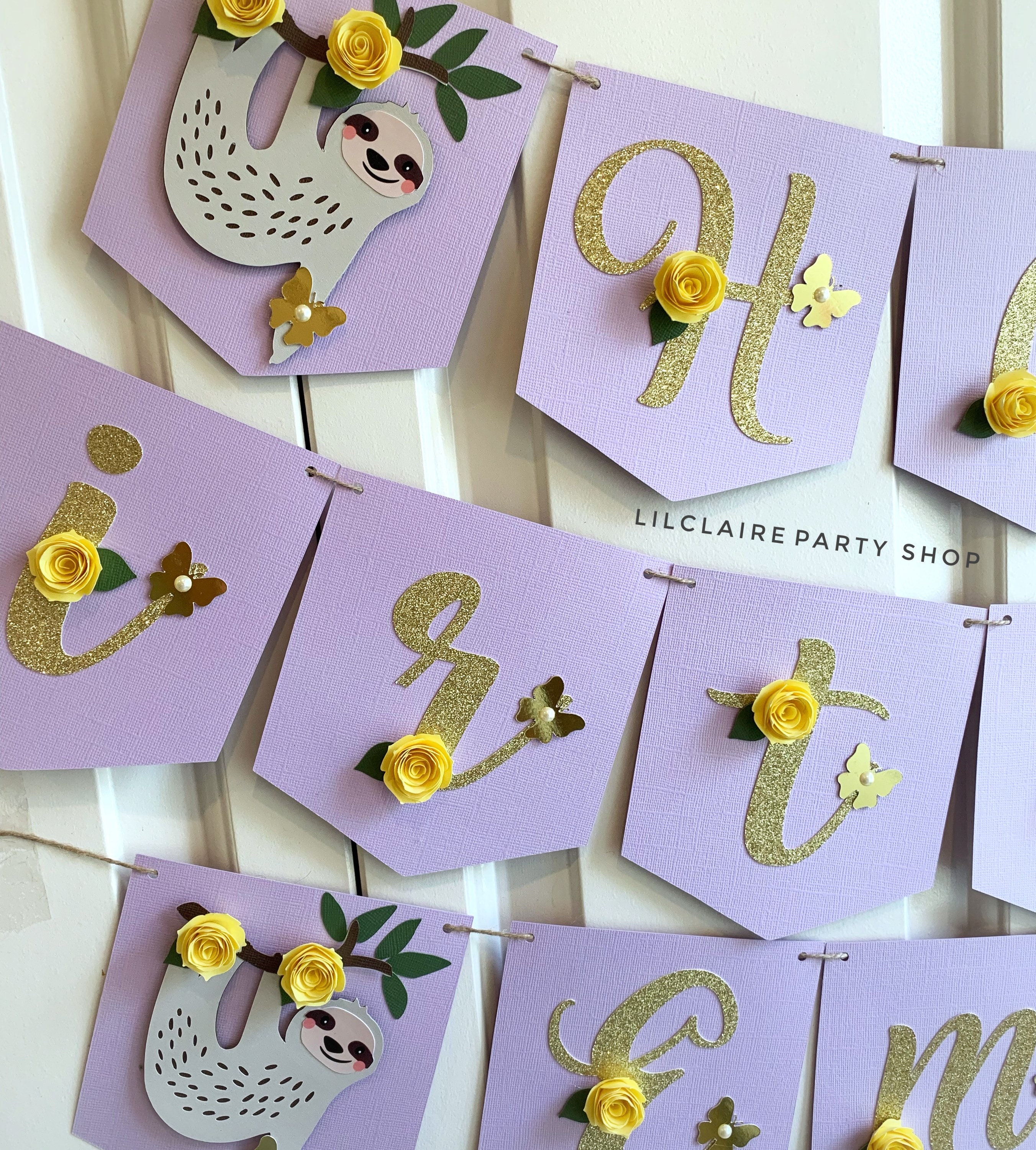 Sloth Birthday Banner Sloth Name Banner Sloth Theme Baby - Etsy