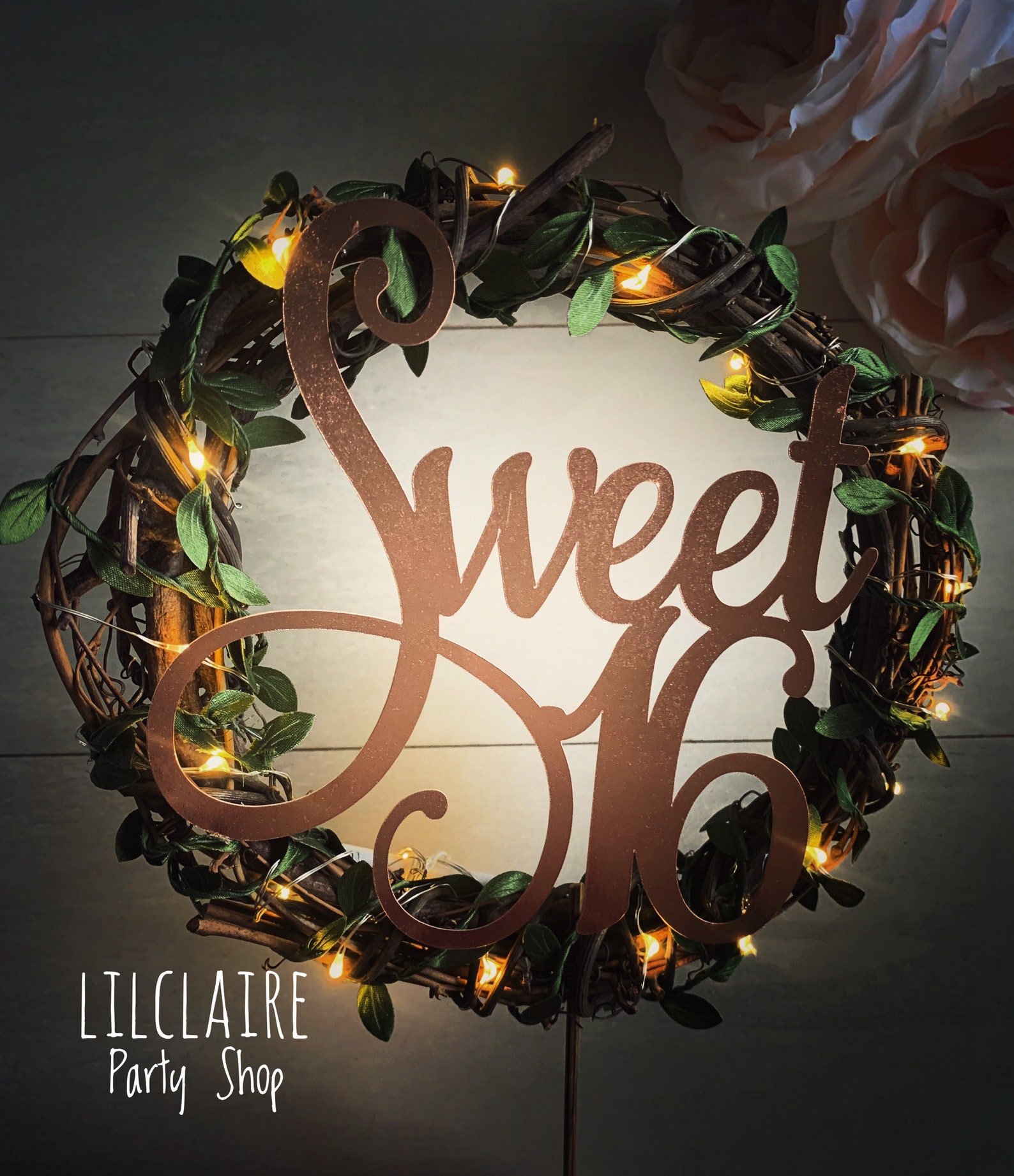 Sweet Sixteen Cake Topper LED Cake Topper Rustic Cake - Etsy