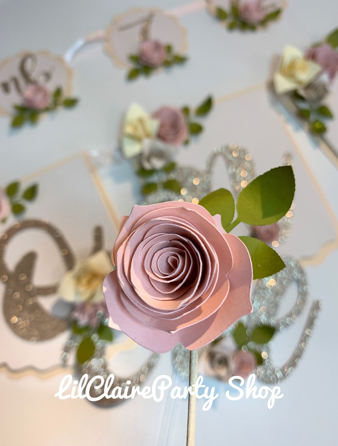 Floral Cupcake Topper Flower Cupcake Topper Boho Party Fist - Etsy