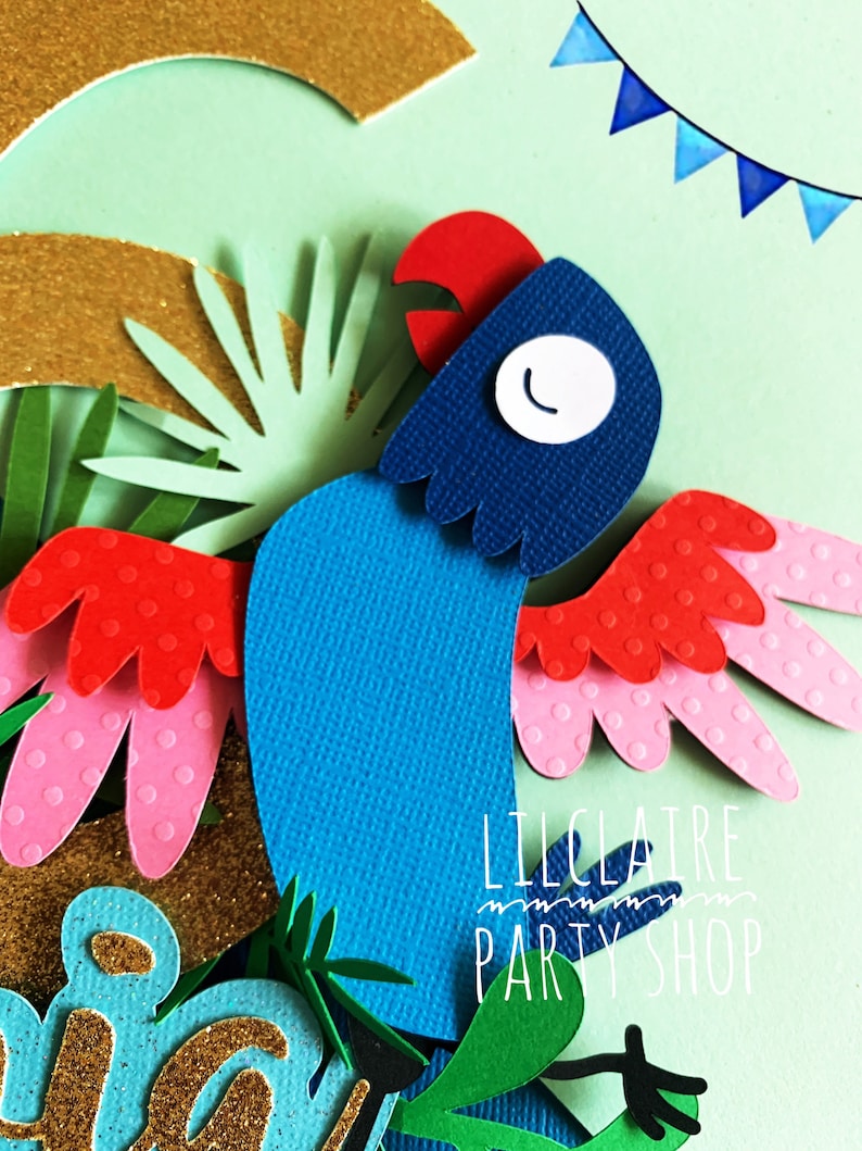 Parrot Cake Topper, Tropical Birthday Party Decoration - Etsy