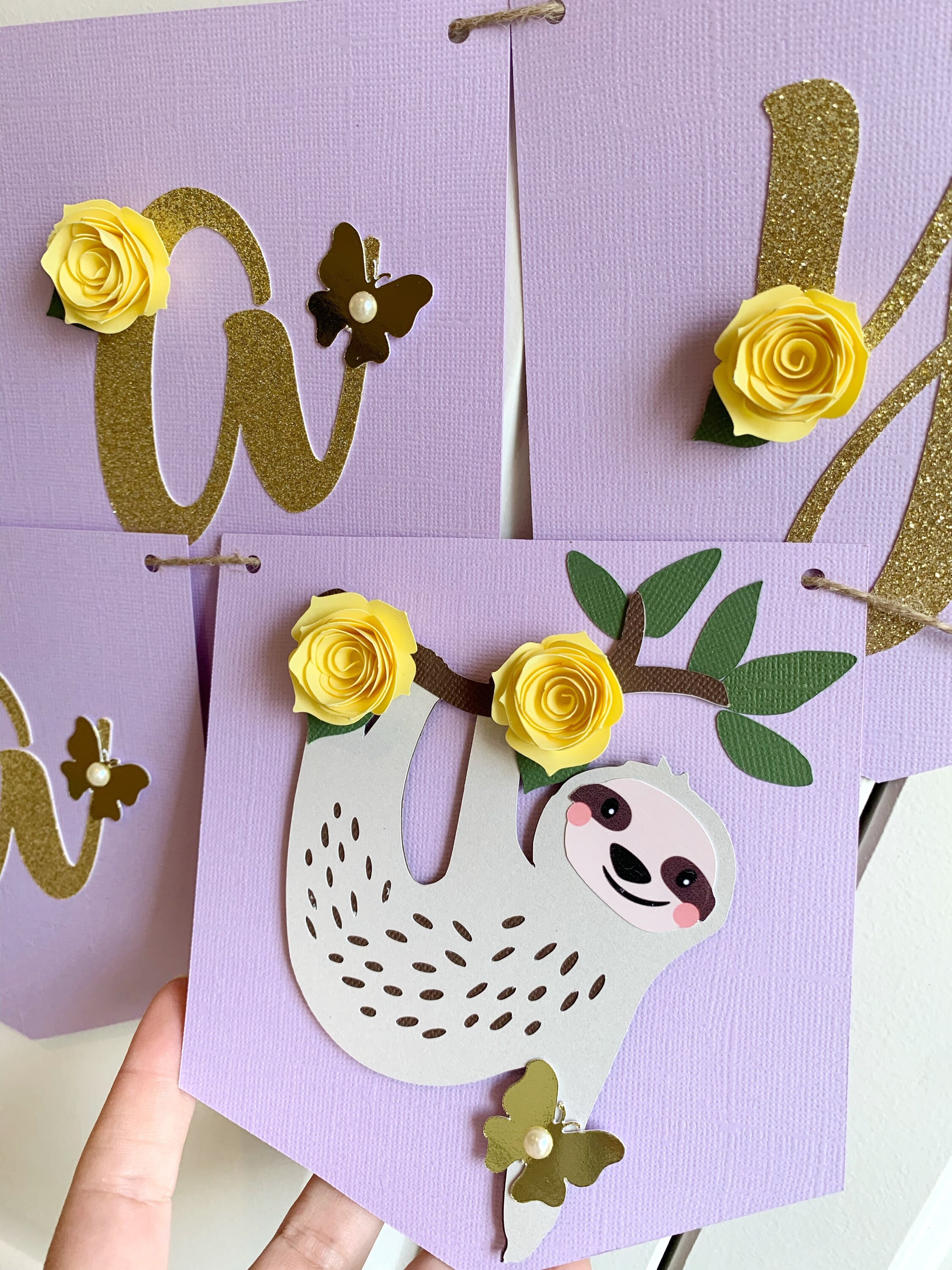 Sloth Birthday Banner Sloth Name Banner Sloth Theme Baby - Etsy
