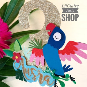 Parrot Cake Topper, Tropical Birthday Party Decoration - Etsy