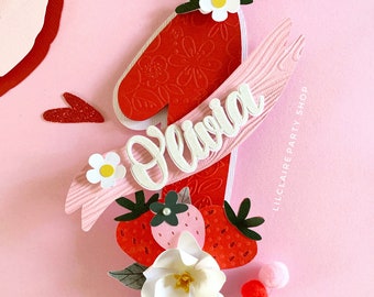 Strawberry Cake Topper Strawberry Theme Party Strawberry Party Berry ...
