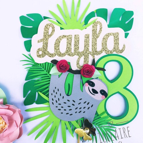 Sloth Birthday Theme Sloth Cake Topper Sloth Centerpiece - Etsy