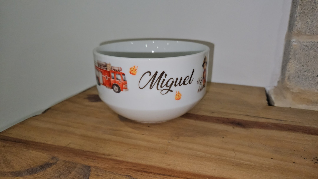 Personalized Ceramic Bowl With First Name Firefighter Bowl - Etsy