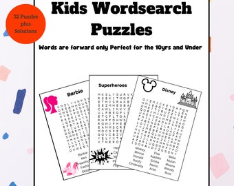 Children's Word Search - Etsy