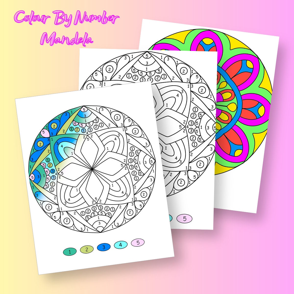 Mandala Paint by Number- Digital Download-color by Number - Etsy