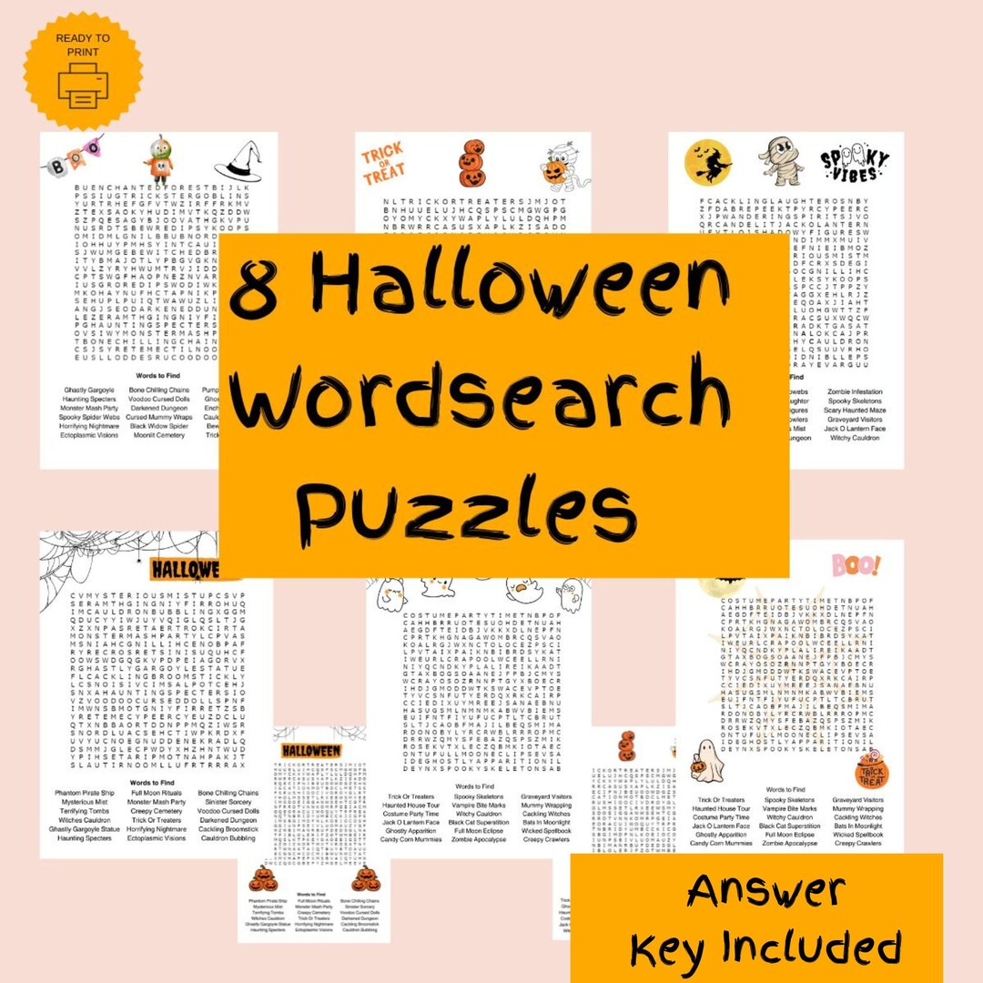 Halloween Word Search, Halloween Word Find for Kids, Printable ...