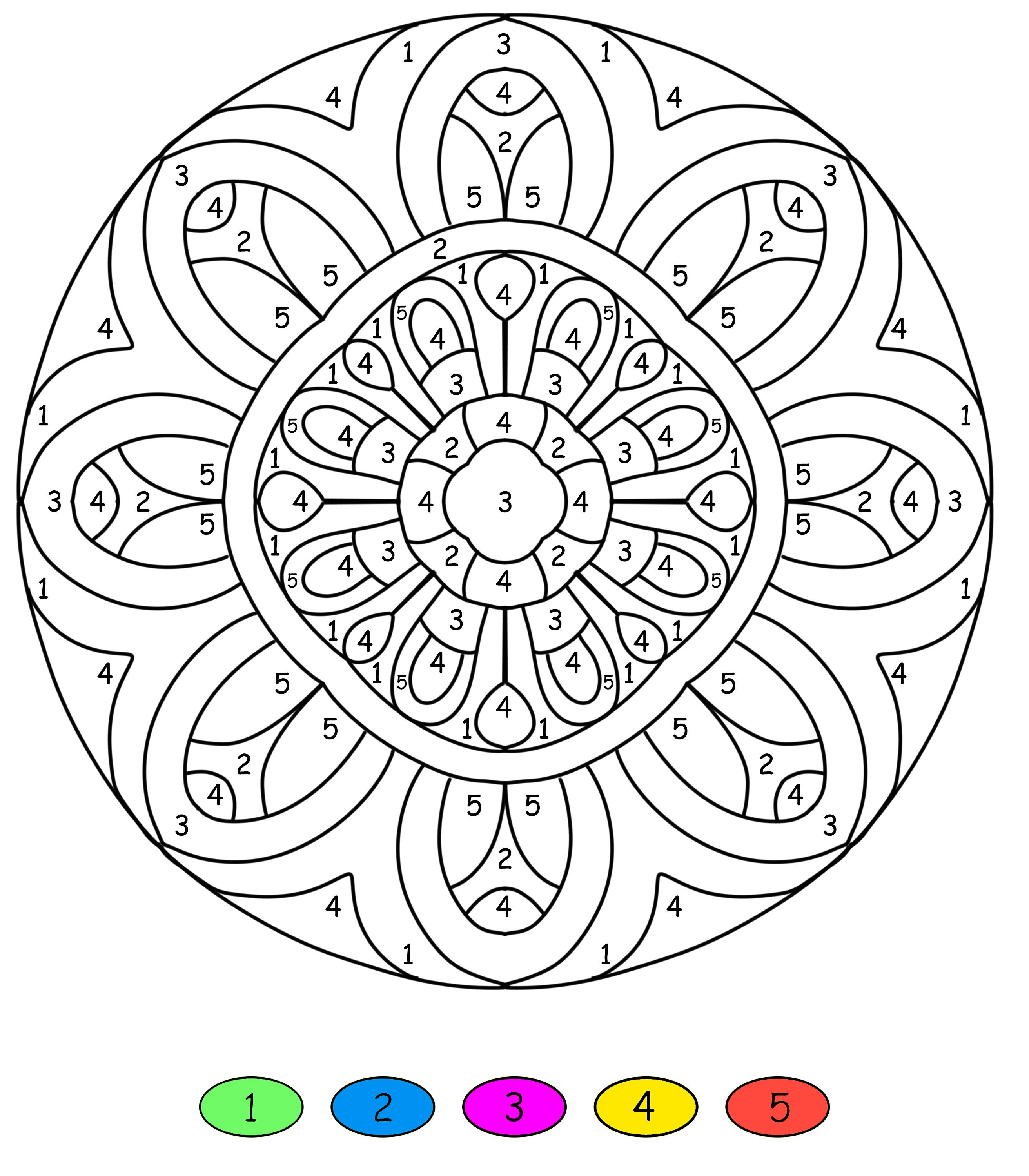 Mandala Paint by Number Digital Download-color by Number - Etsy