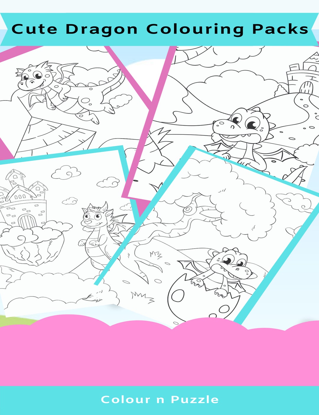 Baby Dragon Colouring and Dot to Dot Print Outs - Etsy