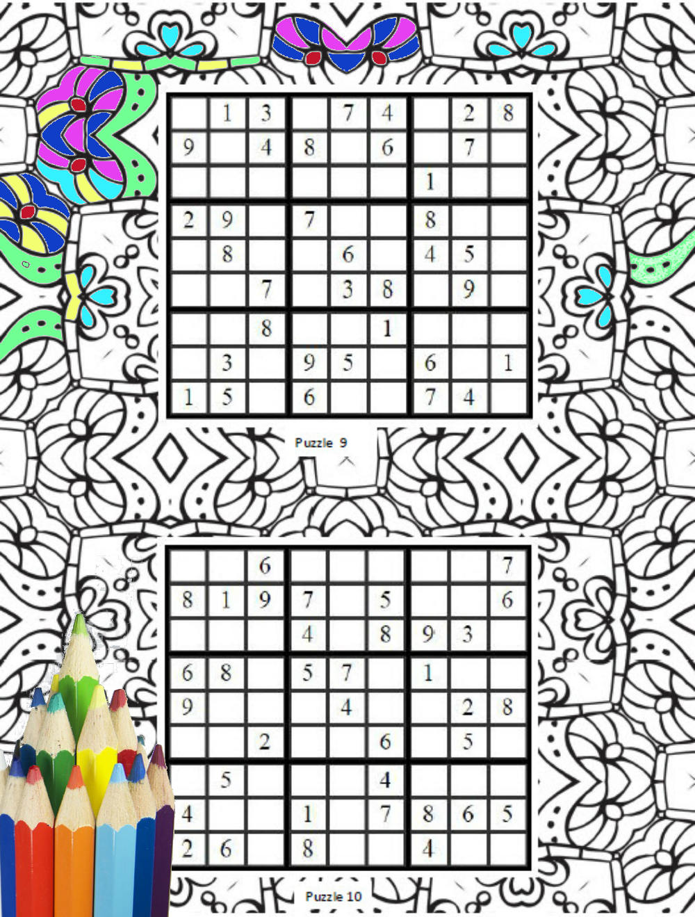 Sudoku Puzzle Plus Colouring Sheet - Etsy