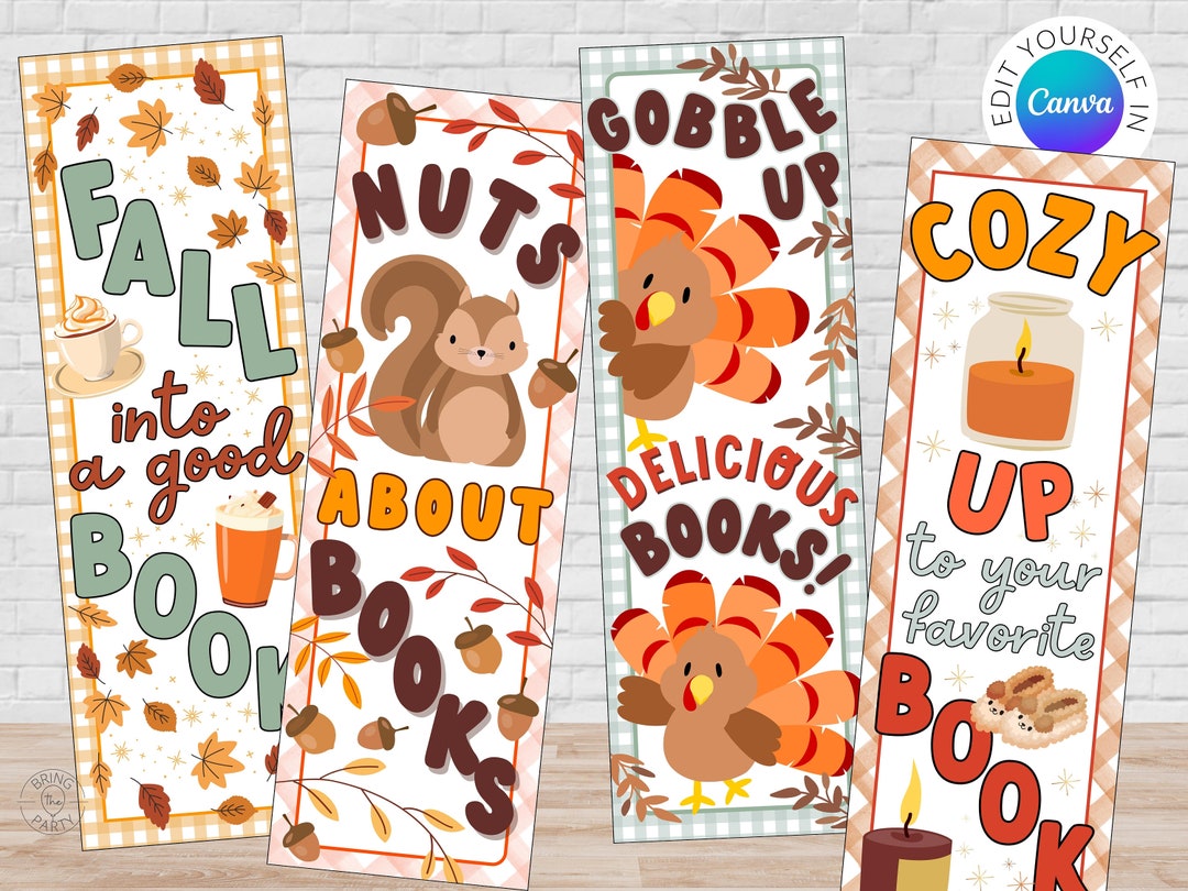 Fall Harvest Printable Bookmarks | Student Thanksgiving Bookmarks ...
