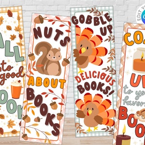 Fall Harvest Printable Bookmarks | Student Thanksgiving Bookmarks ...