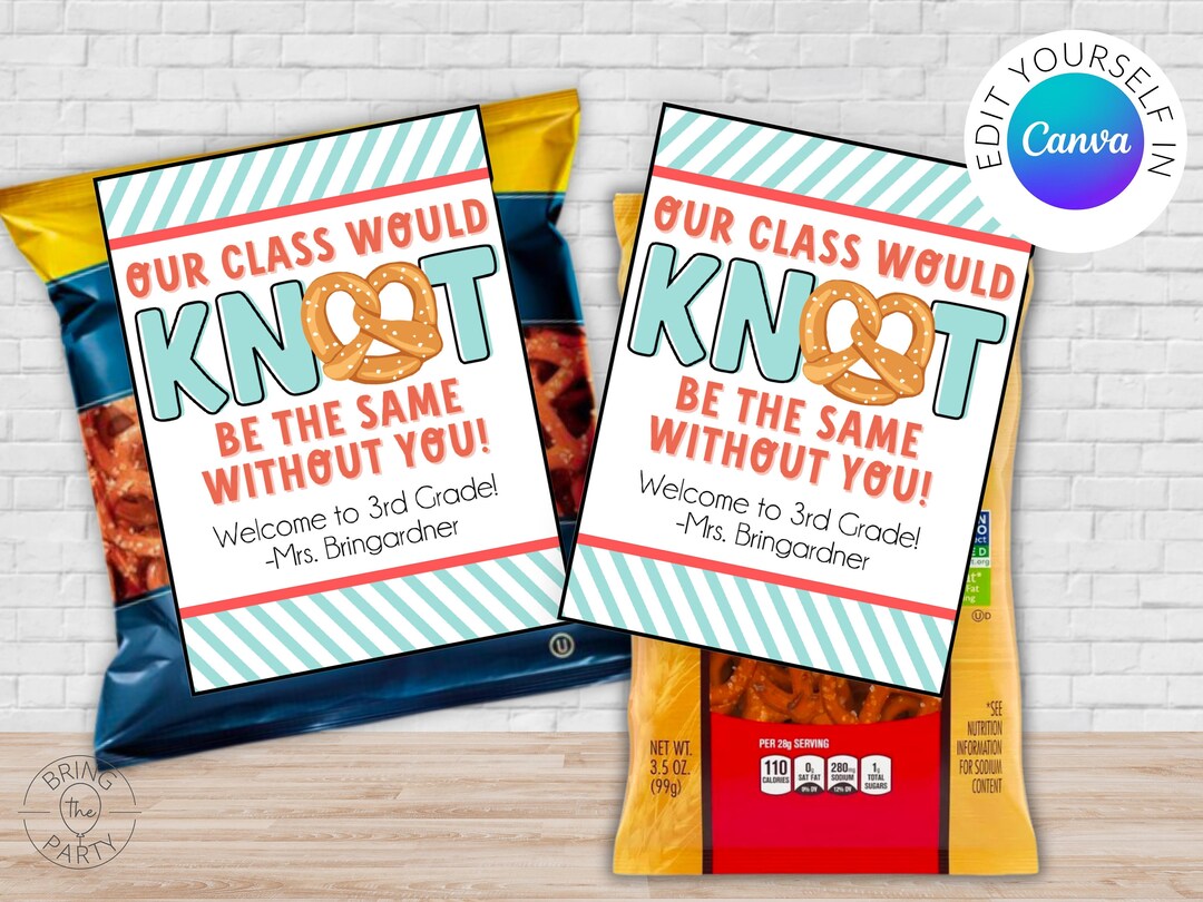 Back to School Pretzel Tag | Beginning of Year School Gift Label ...