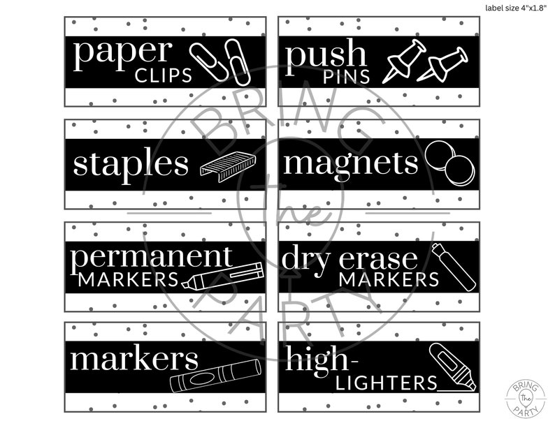 Classic Black & White Labels for Drawer Storage | 24-drawer Storage ...