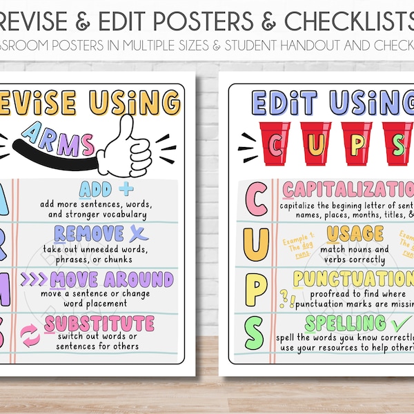 Cups Writing Posters - Etsy