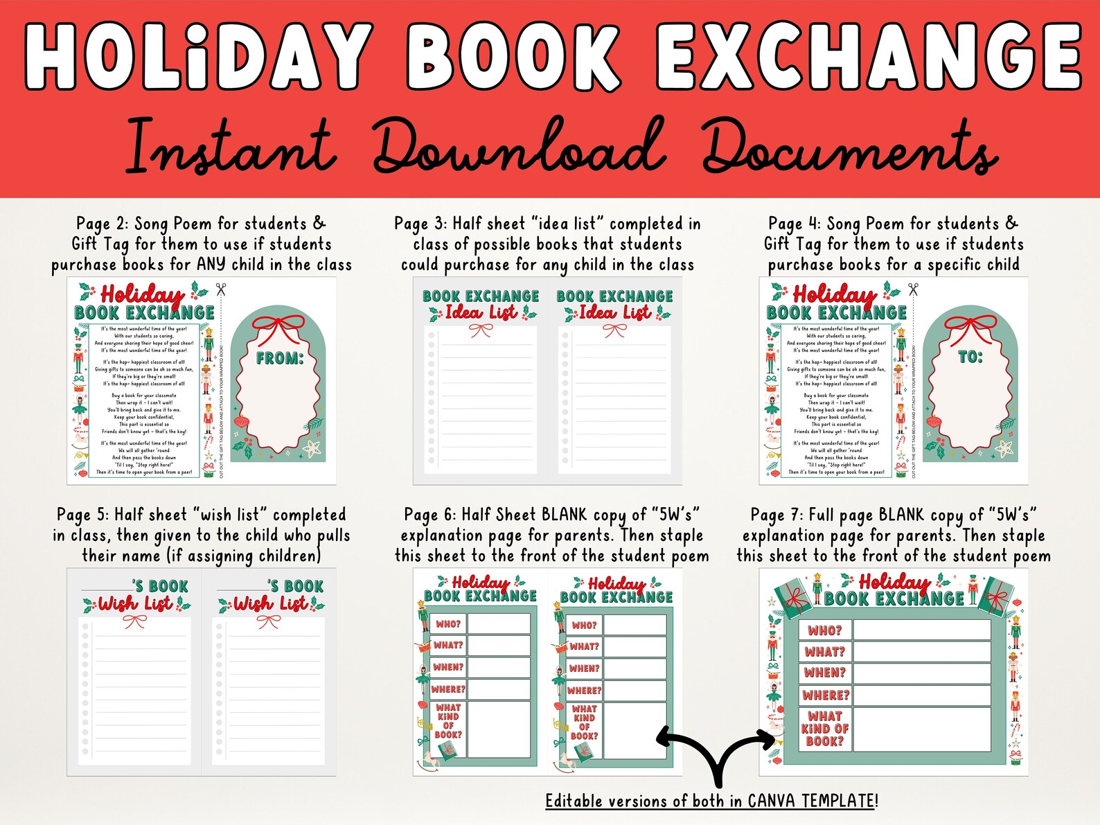 Holiday Book Exchange | Classroom Secret Santa | Book Exchange ...