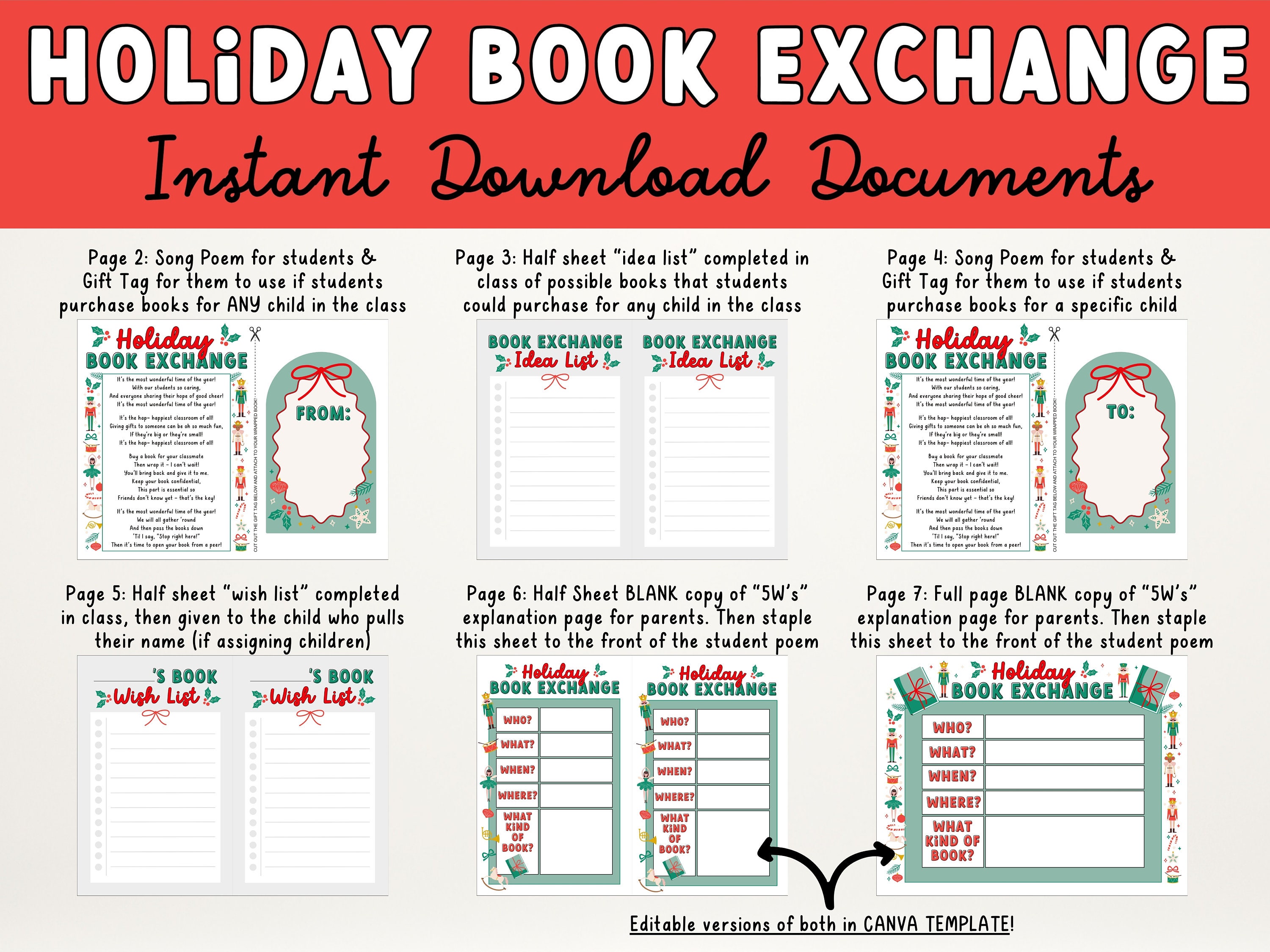 Holiday Book Exchange | Classroom Secret Santa | Book Exchange ...