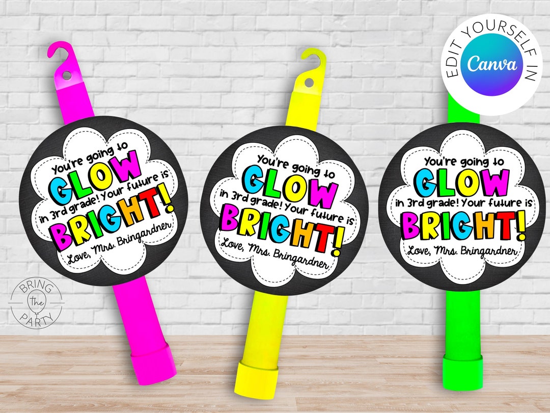 Back to School Glow Stick Gift Label - Beginning of the School Year ...