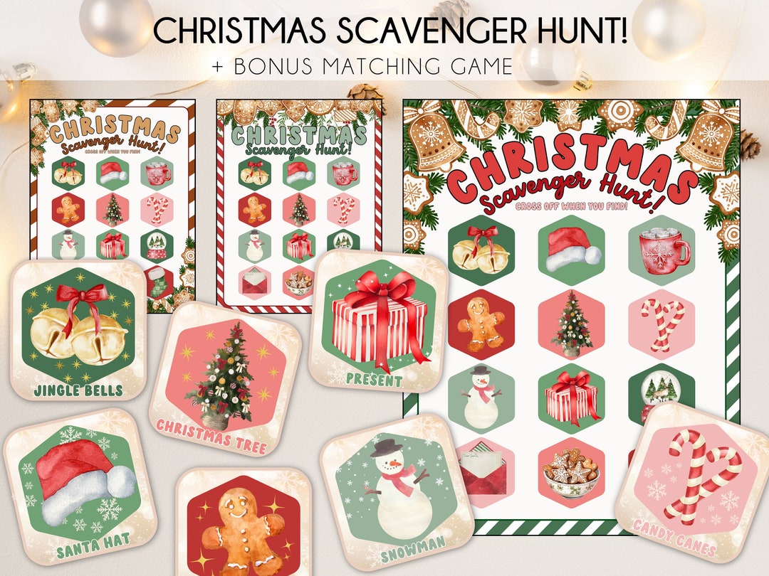 Printable Christmas Scavenger Hunt | Christmas Kids Activity | Holiday ...