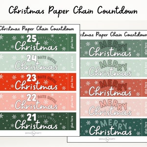 Christmas Countdown Paper Chain | Christmas Advent for Kids | Printable ...