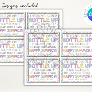 Editable End of the Year Water Bottle Student Gift Label | Student Gift ...