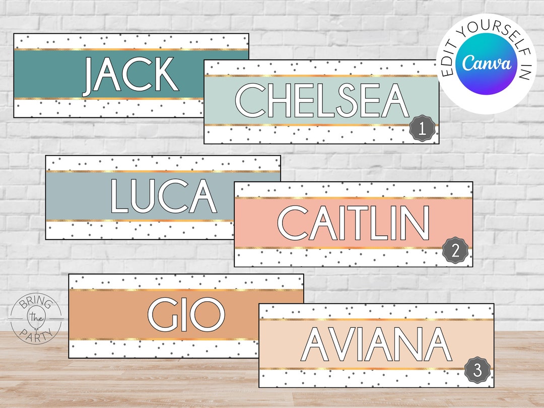 Student Name Tags Neutral Calming Colors | Neutral Serene Classroom ...