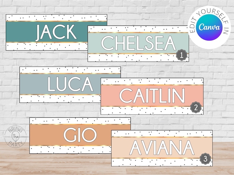Student Name Tags Neutral Calming Colors | Neutral Serene Classroom ...