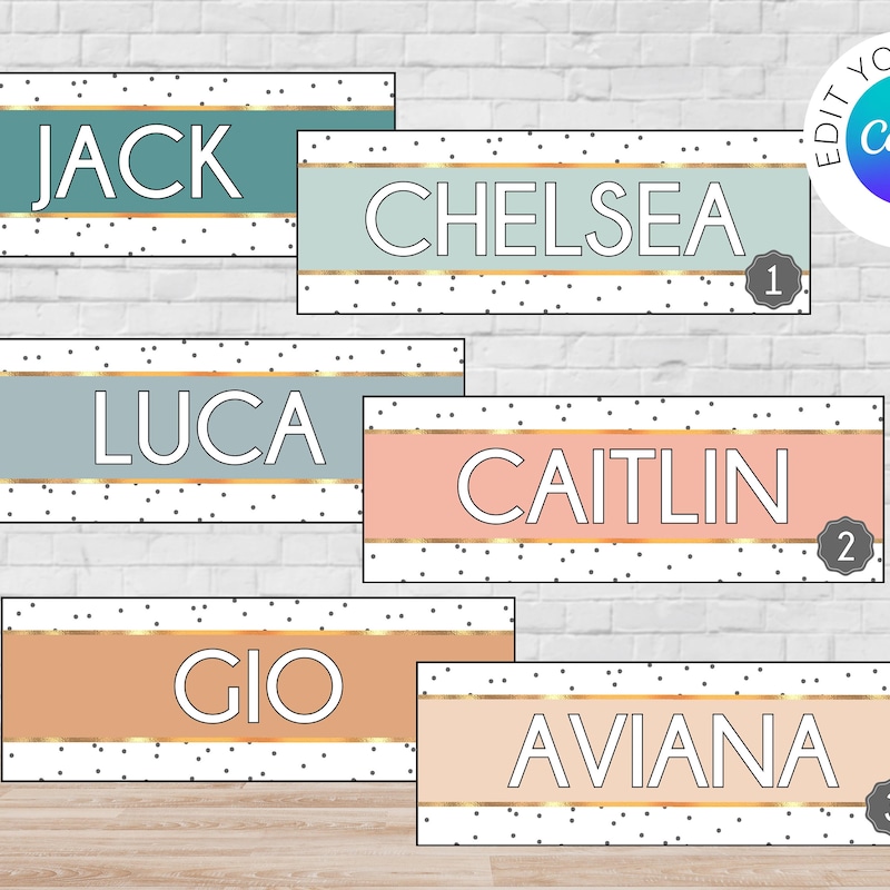 Name Tags Calm Colors - Etsy