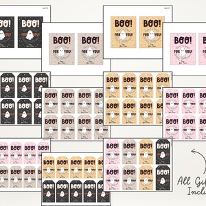Halloween BOO! Gift Tag | Canva Template Halloween Party Favor ...