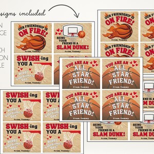 Editable Basketball Valentine | Sports Valentine | School Valentine ...