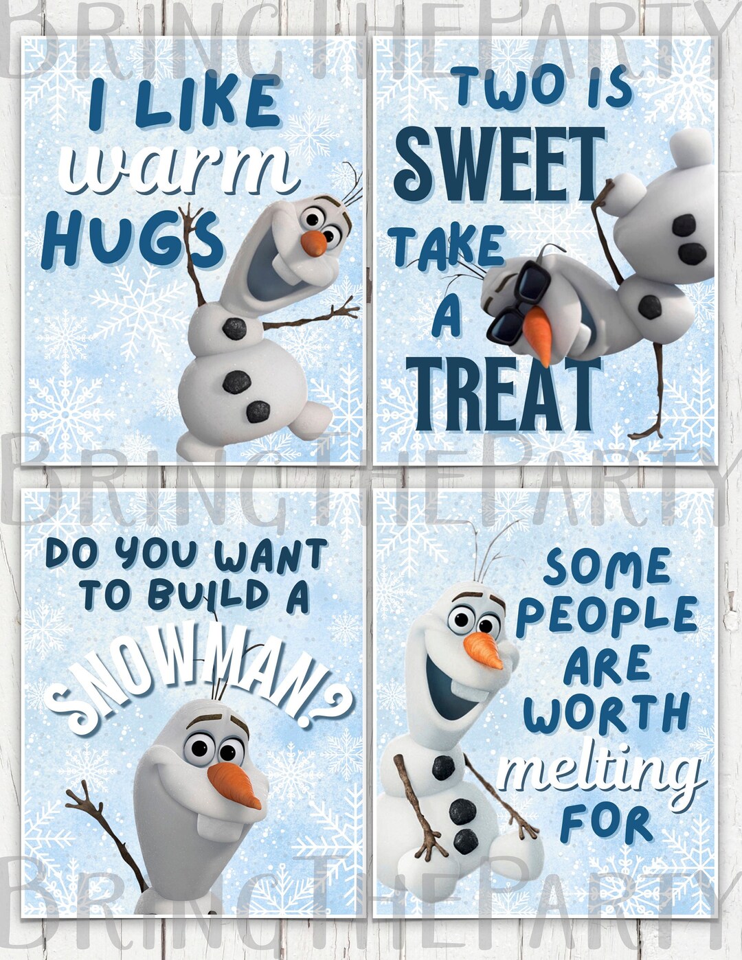 Olaf 8x10 Signs Birthday Decorations Frozen Birthday Decor - Etsy