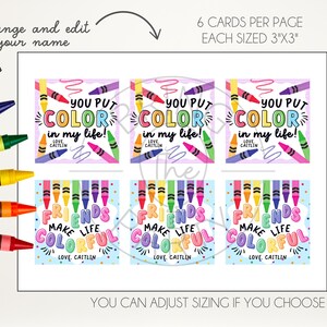 Crayon Valentine | Editable Template Valentine | Color My World ...