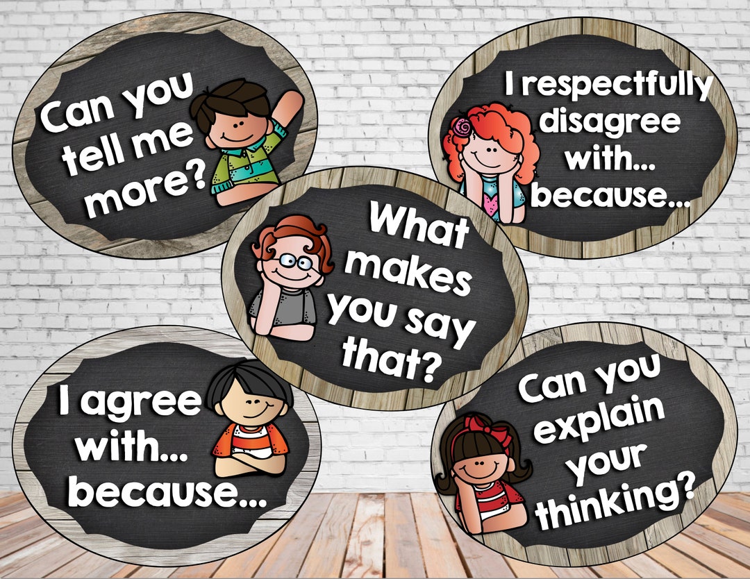 Accountable Talk Classroom Posters Sentence Starters Student - Etsy