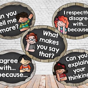 Accountable Talk Classroom Posters Sentence Starters Student - Etsy