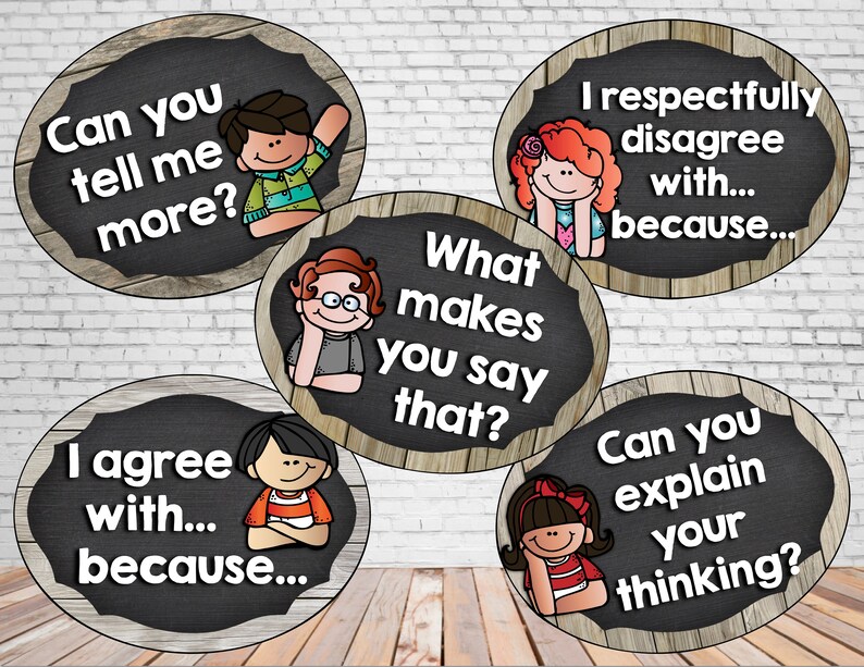 Accountable Talk Classroom Posters Sentence Starters Student - Etsy