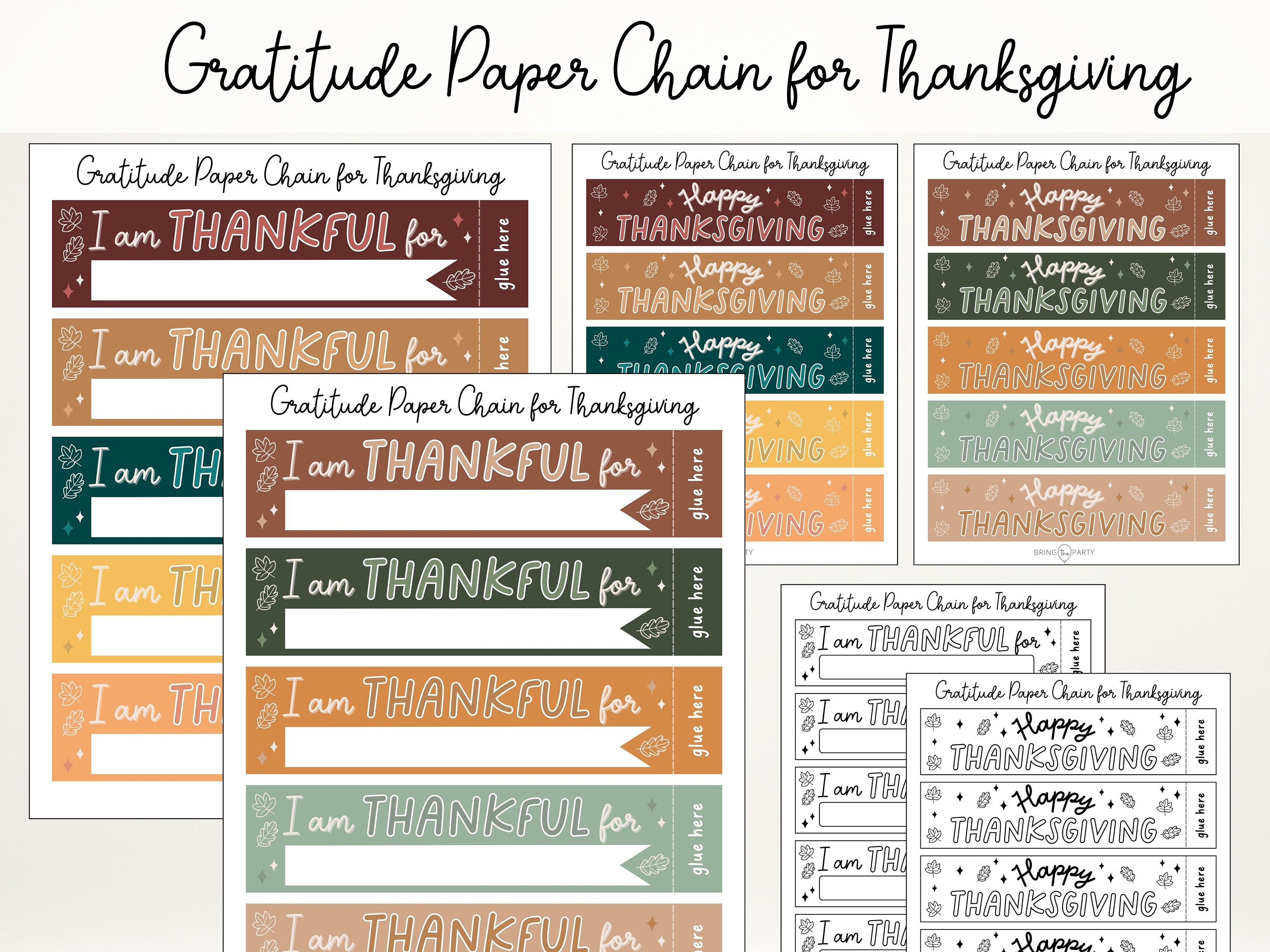 Gratitude Paper Chain | Thanksgiving Paper Chain | Giving Thanks ...