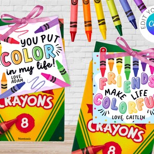 Crayon Valentine | Editable Template Valentine | Color My World ...