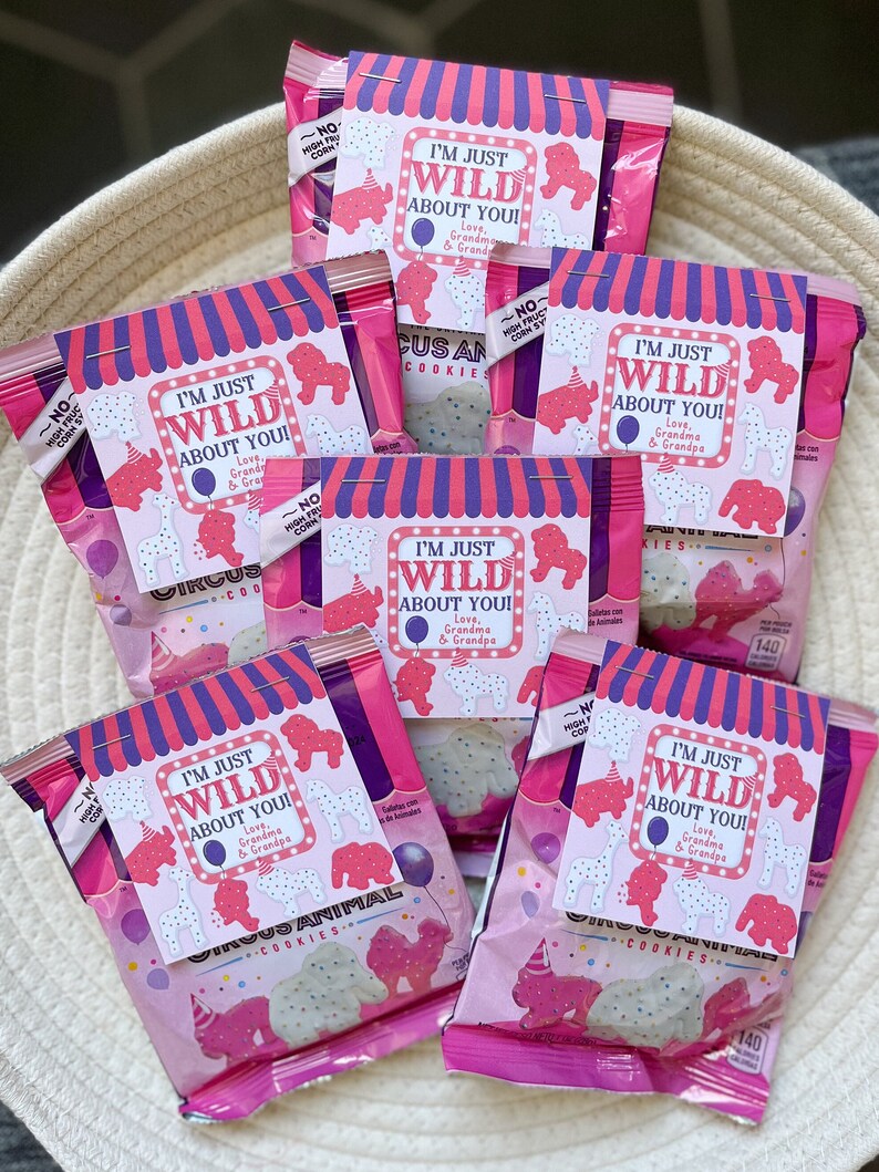 Editable Circus Animal Cookie Printable | Cookie Valentine Cards ...