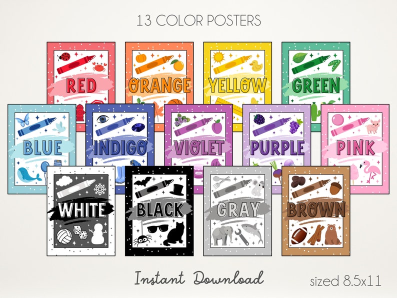 Color Posters | Color Flashcards | Preschool Printable Colors ...