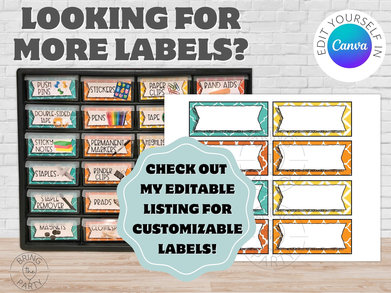 Labels for Storage Unit, 24-drawer Plastic Storage Cabinet Labels ...