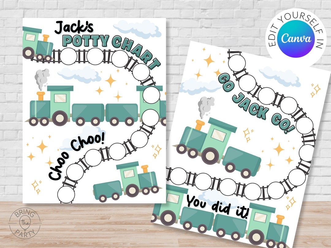 Editable Potty Chart | Potty Training Chart | Train Sticker Chart ...