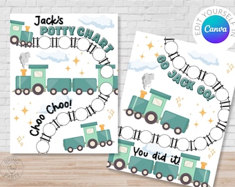 Editable Potty Chart | Potty Training Chart | Custom Sticker Chart ...