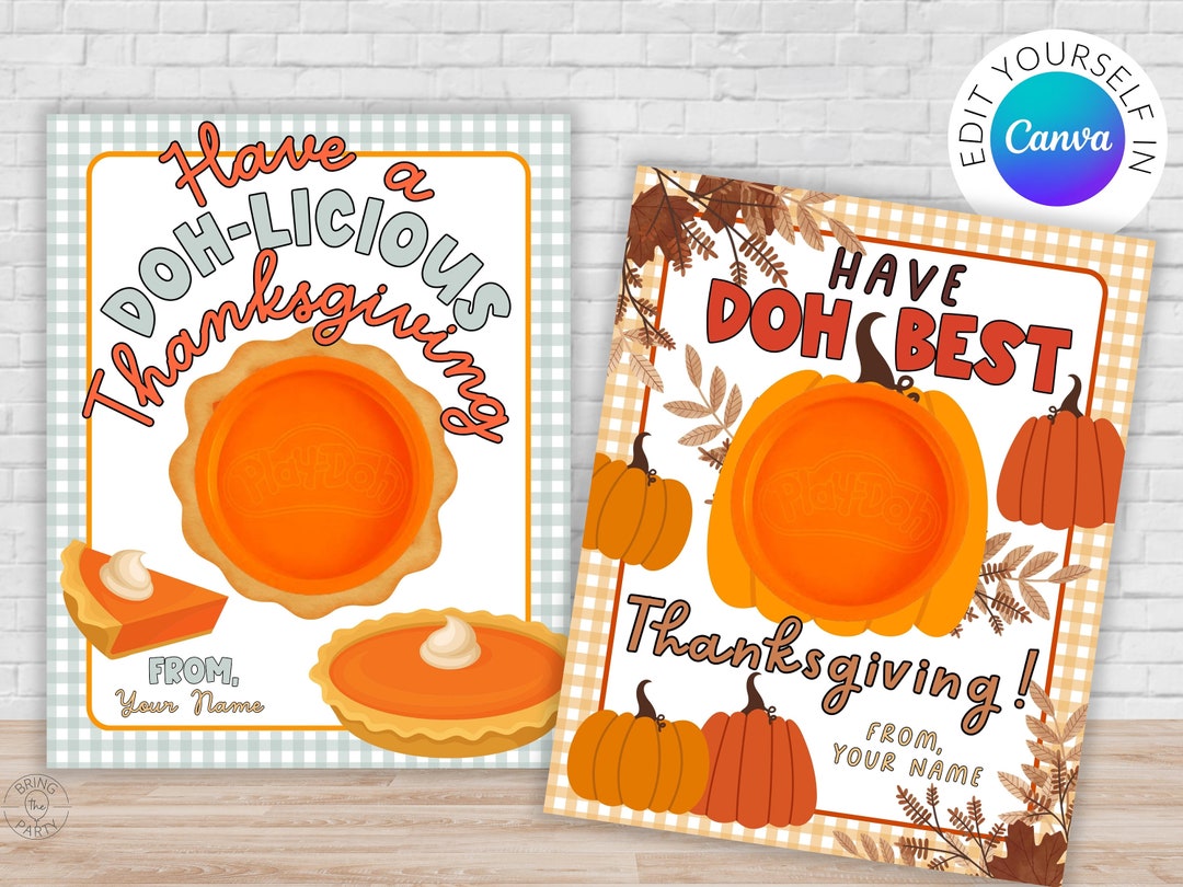 Thanksgiving Play-doh Card | Kids Table Treats | Canva Template ...