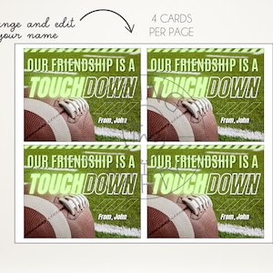 Editable Football Valentine | Sports Valentine | School Valentine ...