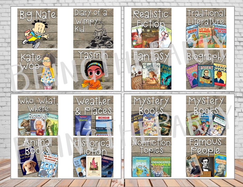 Classroom LIBRARY Book Bin LABELS Elementary Library K-3 - Etsy