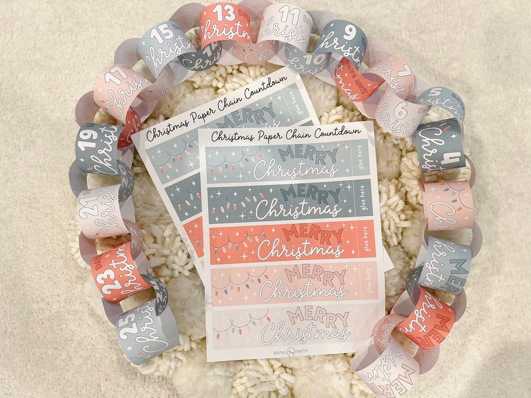 Christmas Pastels Countdown Paper Chain | Christmas Advent for Kids ...